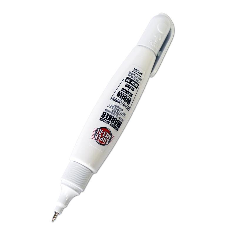 SKM Industrial Grade White Paint Marker with Metal Tip 01295